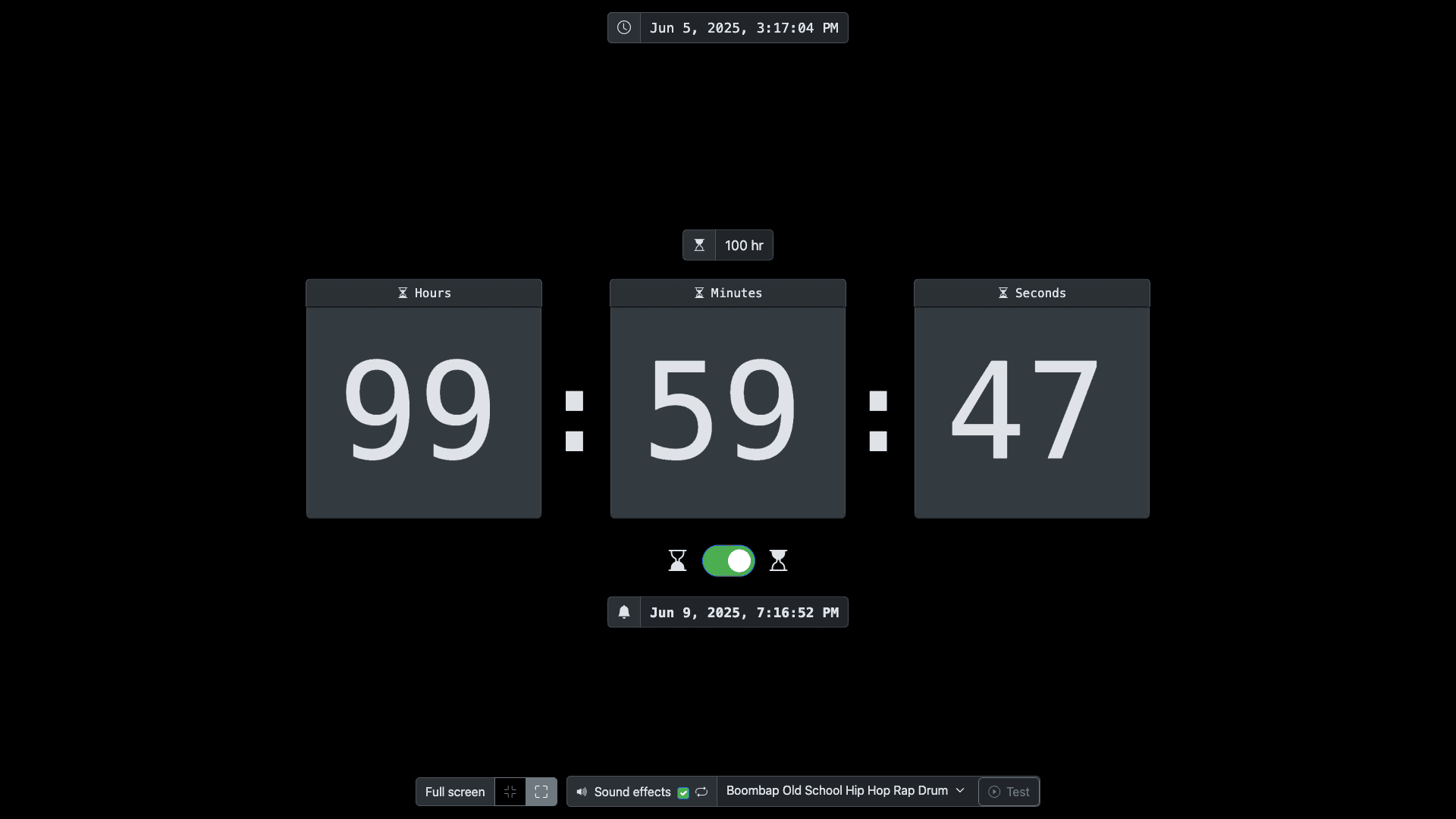234 hours Online Countdown Timer with Alarm: Big online countdown timer ...
